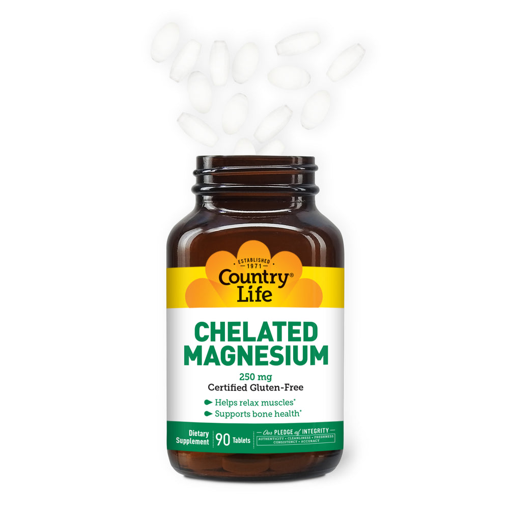 Chelated Magnesium 250mg Supplement: Muscle Support, Energy – Country ...