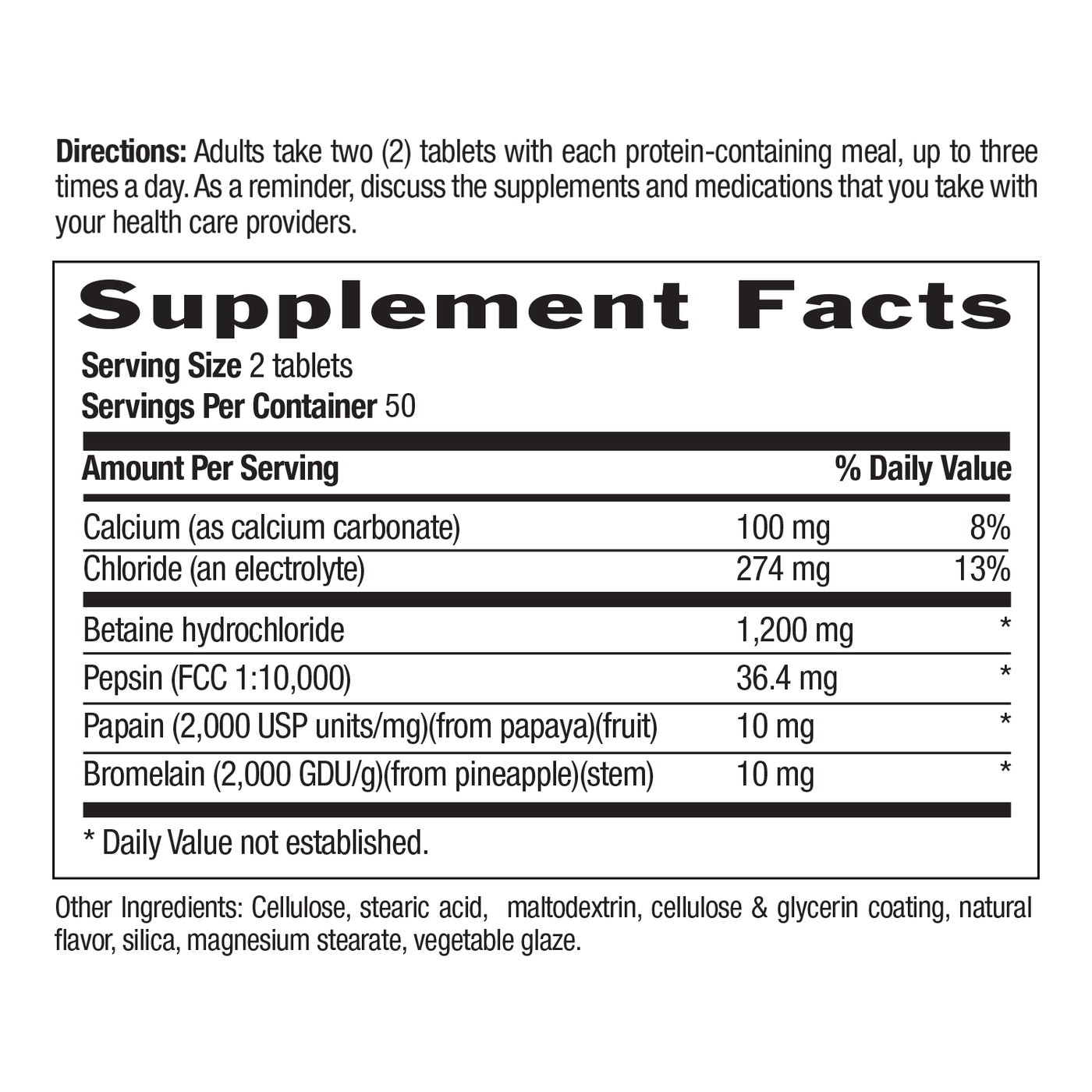 Betaine Hydrochloride | Digestive Enzyme Support Supplement – Country ...