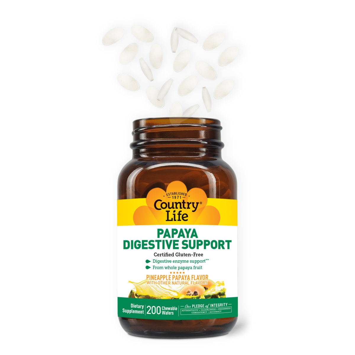Papaya Digestive Support | Enzyme Chewable Supplement – Country Life ...